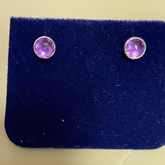 Pandora | Jewelry | Authentic Pandora Amethyst Dew Drop Earrings | Poshmark